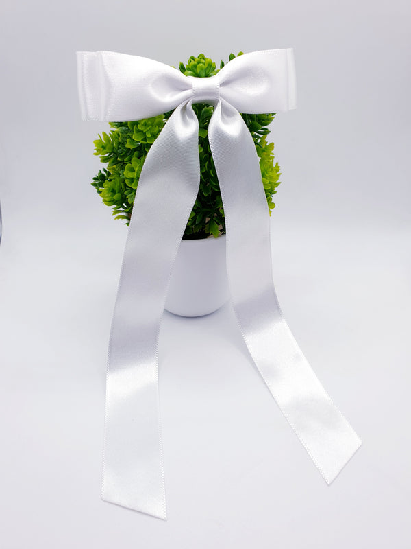 SW5209 - Long Tail Ribbon Bow - White – So Whimsical